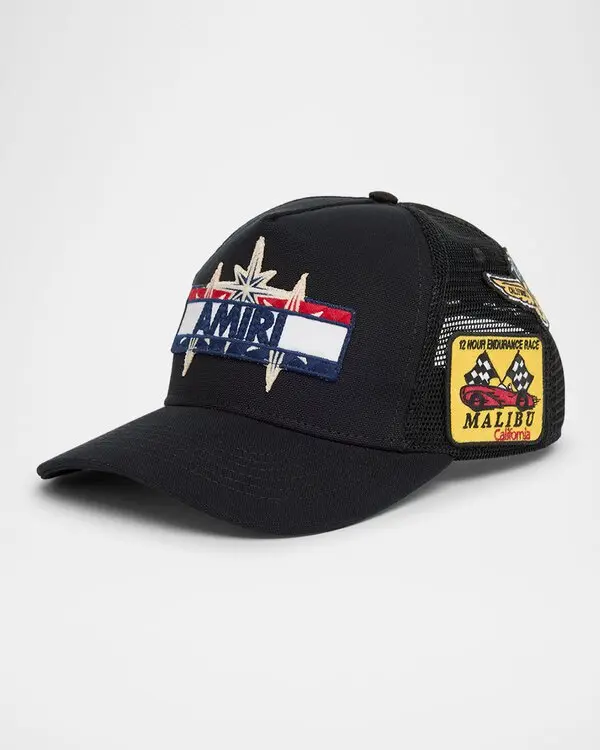 Amiri Station Patch Trucker Hat - Black