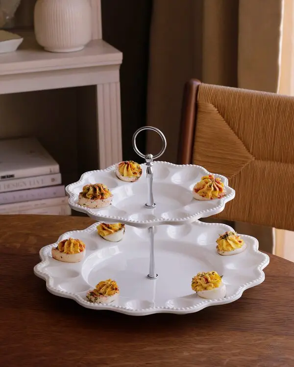 BEATRIZ BALL Vida Alegria Two-tiered Egg Server - White