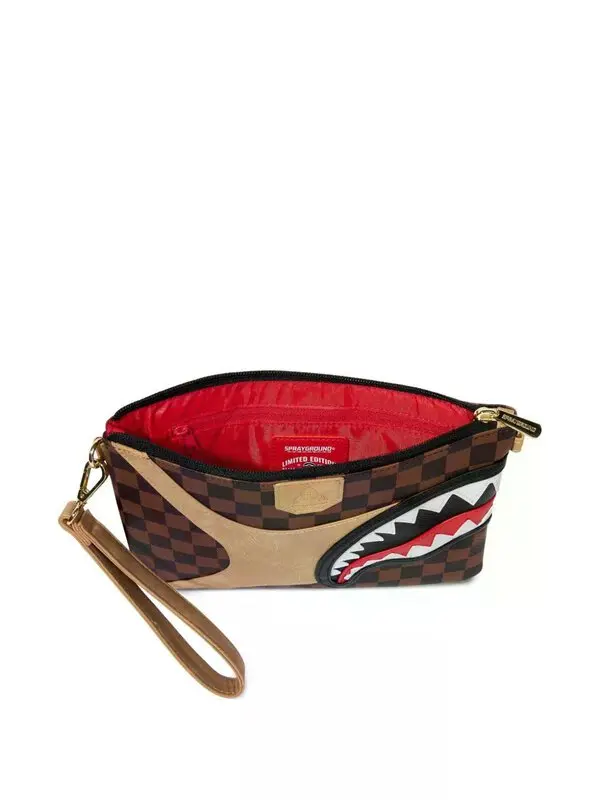 SPRAYGROUND Shark-checkered Clutch Bag