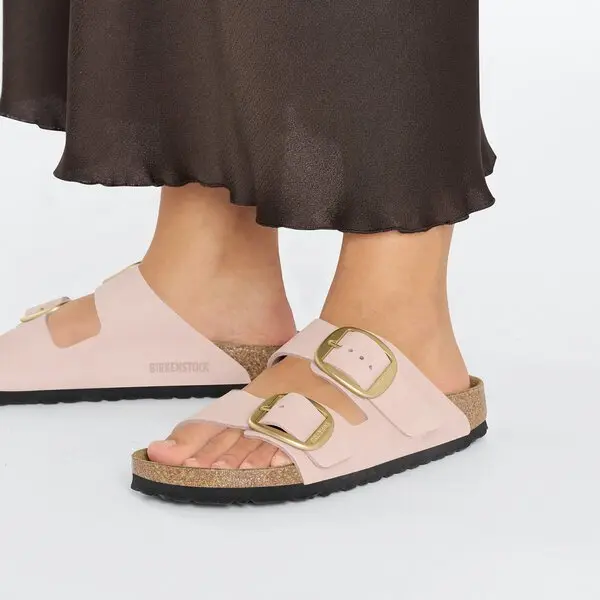 BIRKENSTOCK Arizona Big Buckle Nubuck Leather - Soft Pink