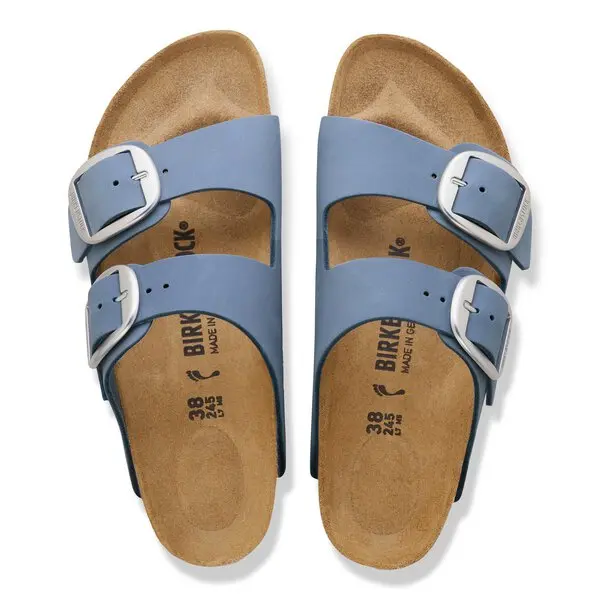 BIRKENSTOCK Arizona Big Buckle Nubuck Leather - Stone Blue