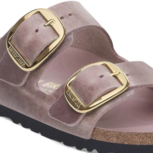 BIRKENSTOCK Arizona Big Buckle Natural Leather Oiled Sandals - Lavender