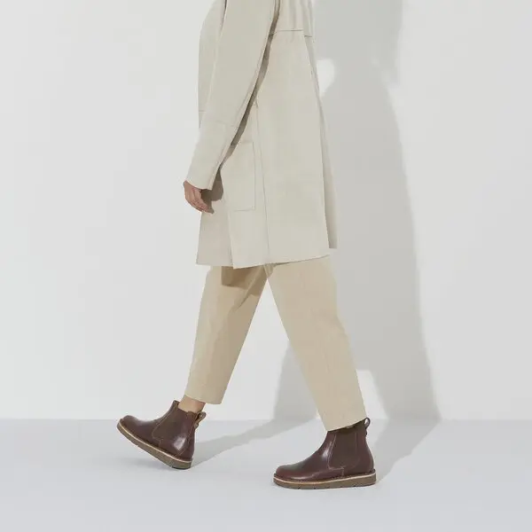 BIRKENSTOCK Birmingham Natural Leather Oiled Slip-on Boots - Roast