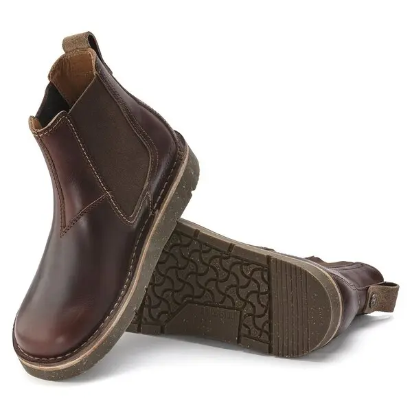 BIRKENSTOCK Birmingham Natural Leather Oiled Slip-on Boots - Roast