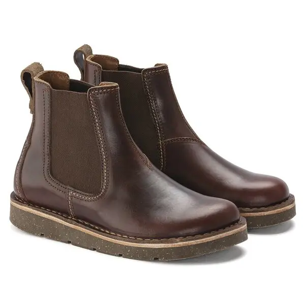 BIRKENSTOCK Birmingham Natural Leather Oiled Slip-on Boots - Roast