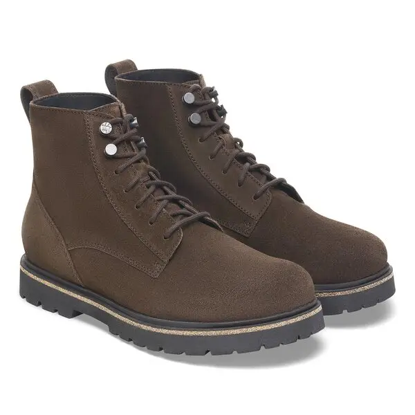BIRKENSTOCK Highwood Lace Mid Suede Leather Ankle Boots - Mocha