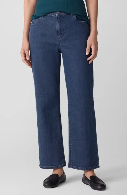 Eileen Fisher Ankle Straight-leg Jeans - Medium Indigo
