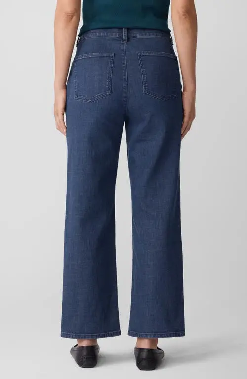 Eileen Fisher Ankle Straight-leg Jeans - Medium Indigo
