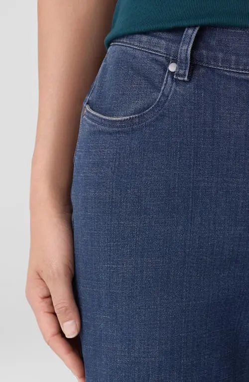Eileen Fisher Ankle Straight-leg Jeans - Medium Indigo