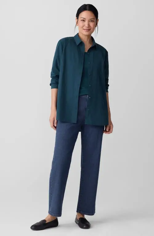 Eileen Fisher Ankle Straight-leg Jeans - Medium Indigo