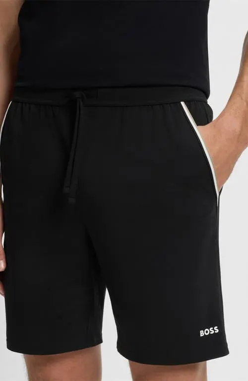 BOSS Stretch Cotton Pajama Shorts - Black