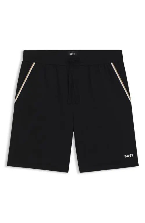 BOSS Stretch Cotton Pajama Shorts - Black