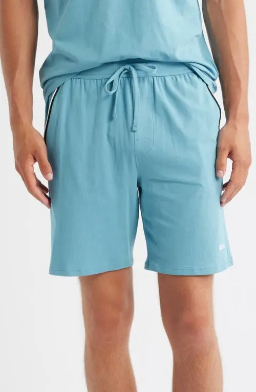 BOSS Stretch Cotton Pajama Shorts - Light/pastel Blue