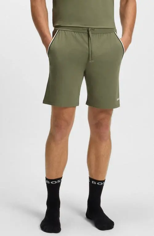 BOSS Stretch Cotton Pajama Shorts - Open Green