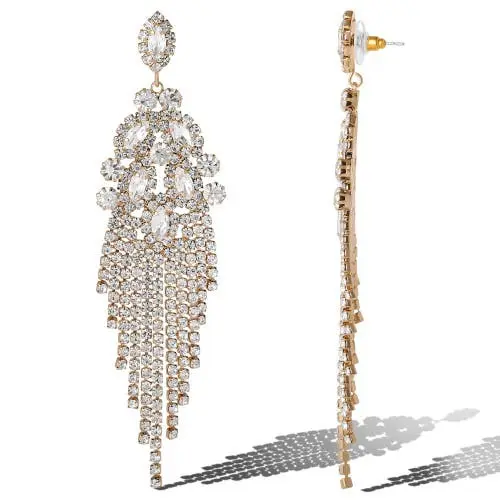 Jessica Simpson Crystal Fan Drop Earrings