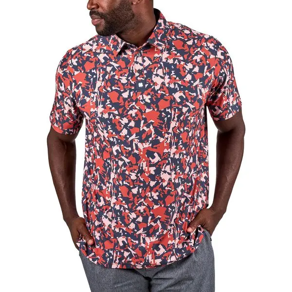 BLACK CLOVER Camo Mix Polo - Brandy