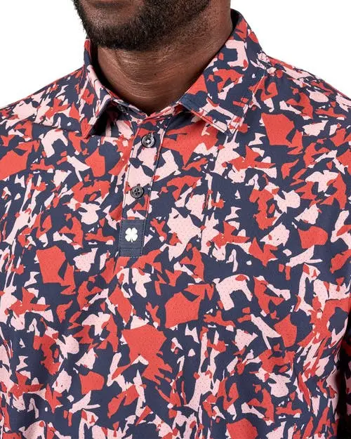 BLACK CLOVER Camo Mix Polo - Brandy