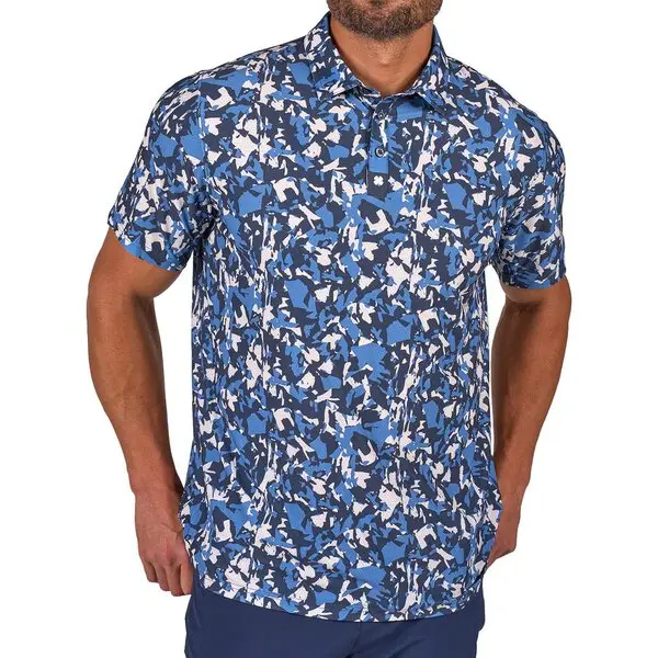 BLACK CLOVER Camo Mix Polo - Moody Blue