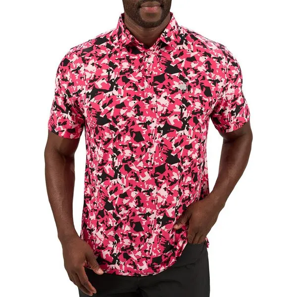 BLACK CLOVER Camo Mix Polo - Pink