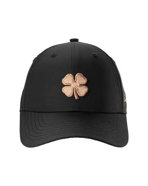BLACK CLOVER Baseball Cap With Gold Clover Detail - Black