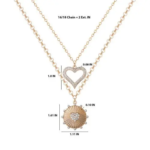 Jessica Simpson Layered Heart Charm Necklace