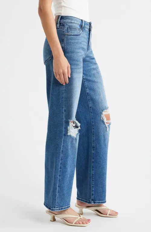 HIDDEN JEANS Distressed Mid-rise Wide Leg Jeans