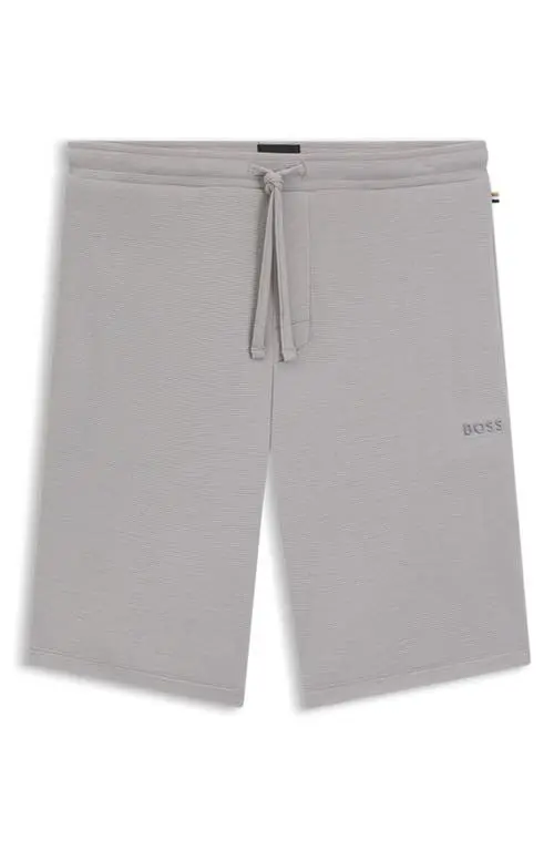 BOSS Ribbed Knit Pajama Shorts - Light/pastel Grey
