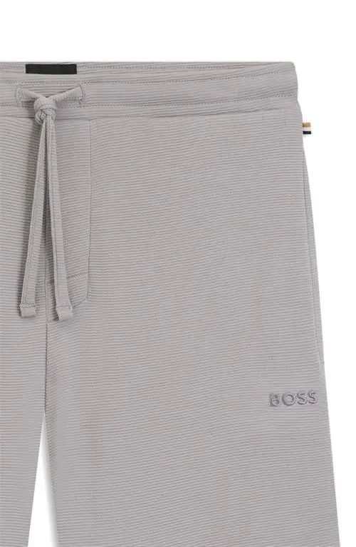 BOSS Ribbed Knit Pajama Shorts - Light/pastel Grey