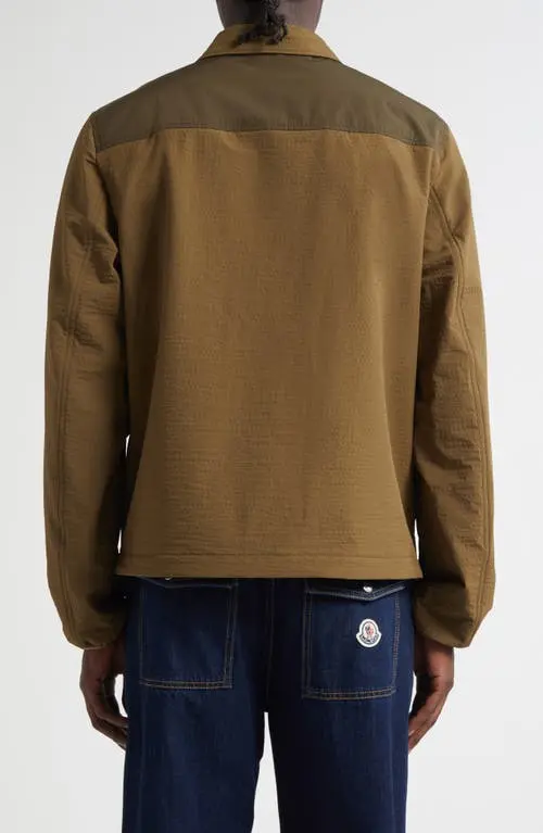 Moncler Padded Seersucker Zip Shirt Jacket