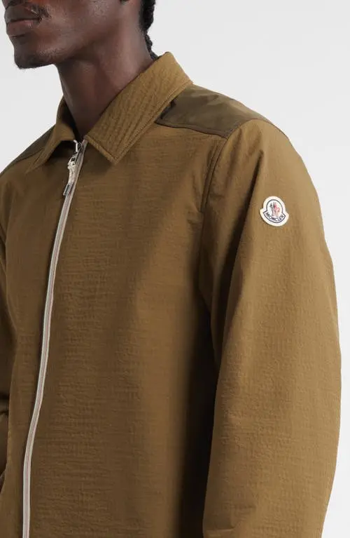 Moncler Padded Seersucker Zip Shirt Jacket
