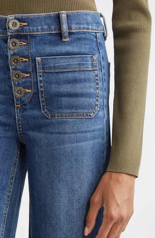 Ramy Brook Cindy Patch Pocket Wide Leg Jeans