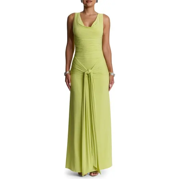 Naked Wardrobe Cowl Neck Knot Maxi Dress