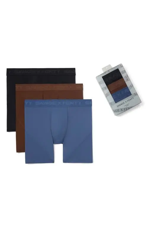 SAVAGE X FENTY Shadow Fit 3-pack Boxer Briefs - Black/brown/blue