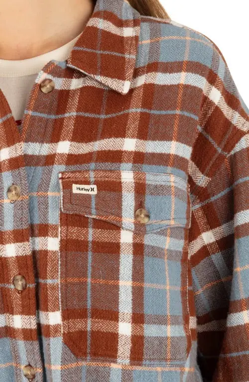 Hurley Roam Boxy Flannel Button-up Shirt