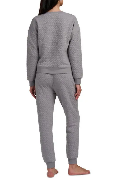 Splendid Heart Stitched Pullover & Jogger Pajamas - Alloy