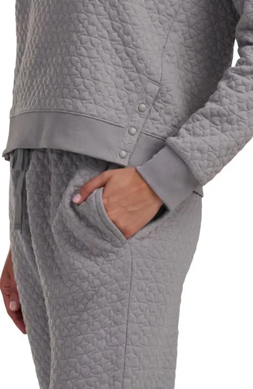 Splendid Heart Stitched Pullover & Jogger Pajamas - Alloy