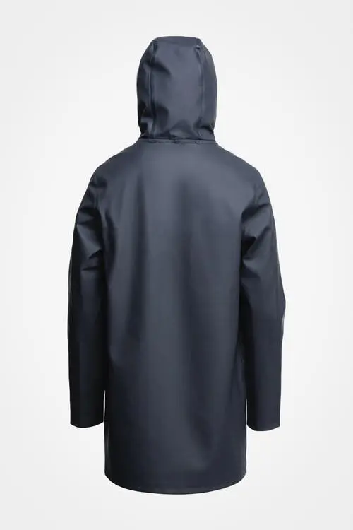 Stutterheim Stockholm Long Sleeve Hooded Raincoat - Navy