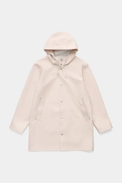 Stutterheim Stockholm Long Sleeve Hooded Raincoat - Light Sand
