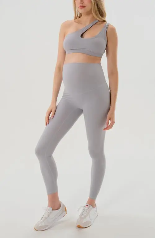 AXK Athletic Maternity Legging With Supportive Belly Band - Light Grey