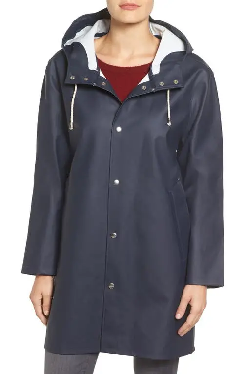 Stutterheim Mosebacke Hooded Raincoat - Navy