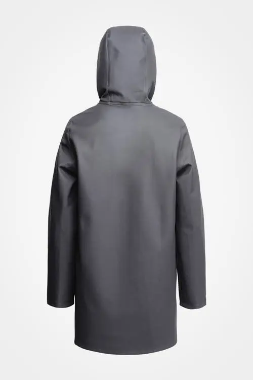 Stutterheim Stockholm Long Sleeve Hooded Raincoat - Charcoal