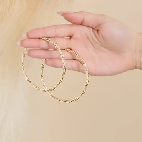 Jessica Simpson Twisted Hoop Earrings - Gold