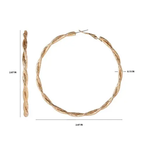 Jessica Simpson Twisted Hoop Earrings - Gold