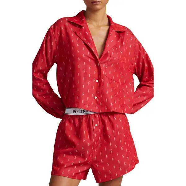 Polo Ralph Lauren Crop Short Pajamas - Haute Red