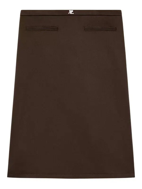 COURREGES Pocketed Pencil Skirt - Brown