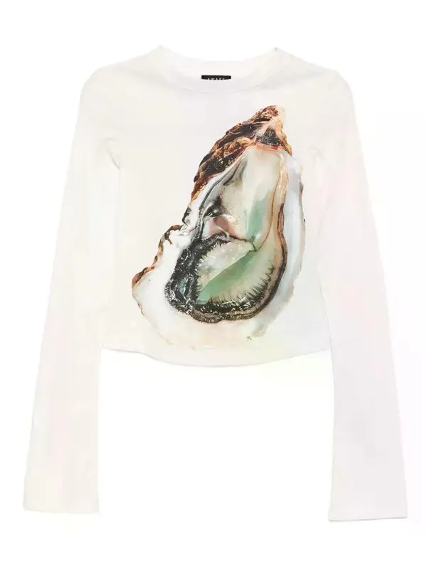 A.W.A.K.E. Mode Oyster Graphic-printed T-shirt - Neutrals