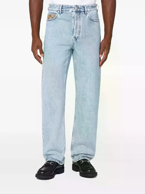 Gucci Leather-patch Straight Jeans