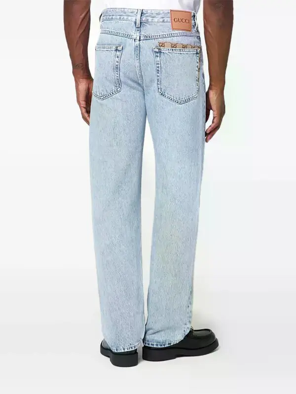 Gucci Leather-patch Straight Jeans