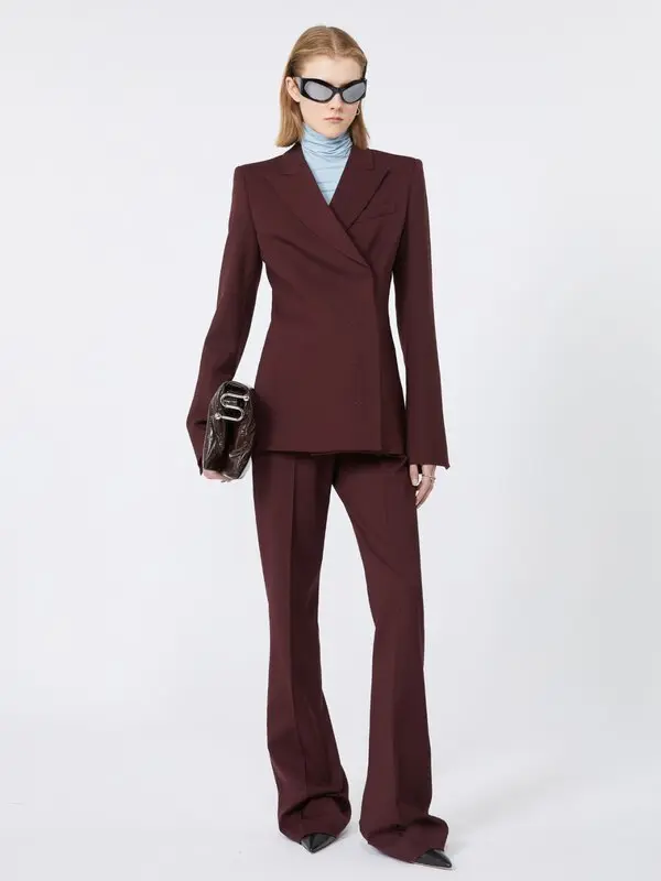 Max Mara Slim Flared Trousers - Wine-coloured