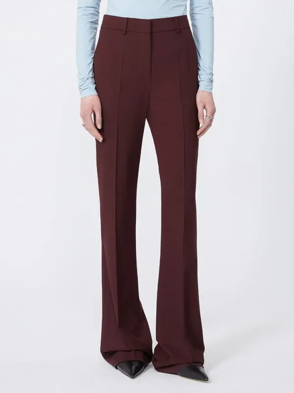 Max Mara Slim Flared Trousers - Wine-coloured
